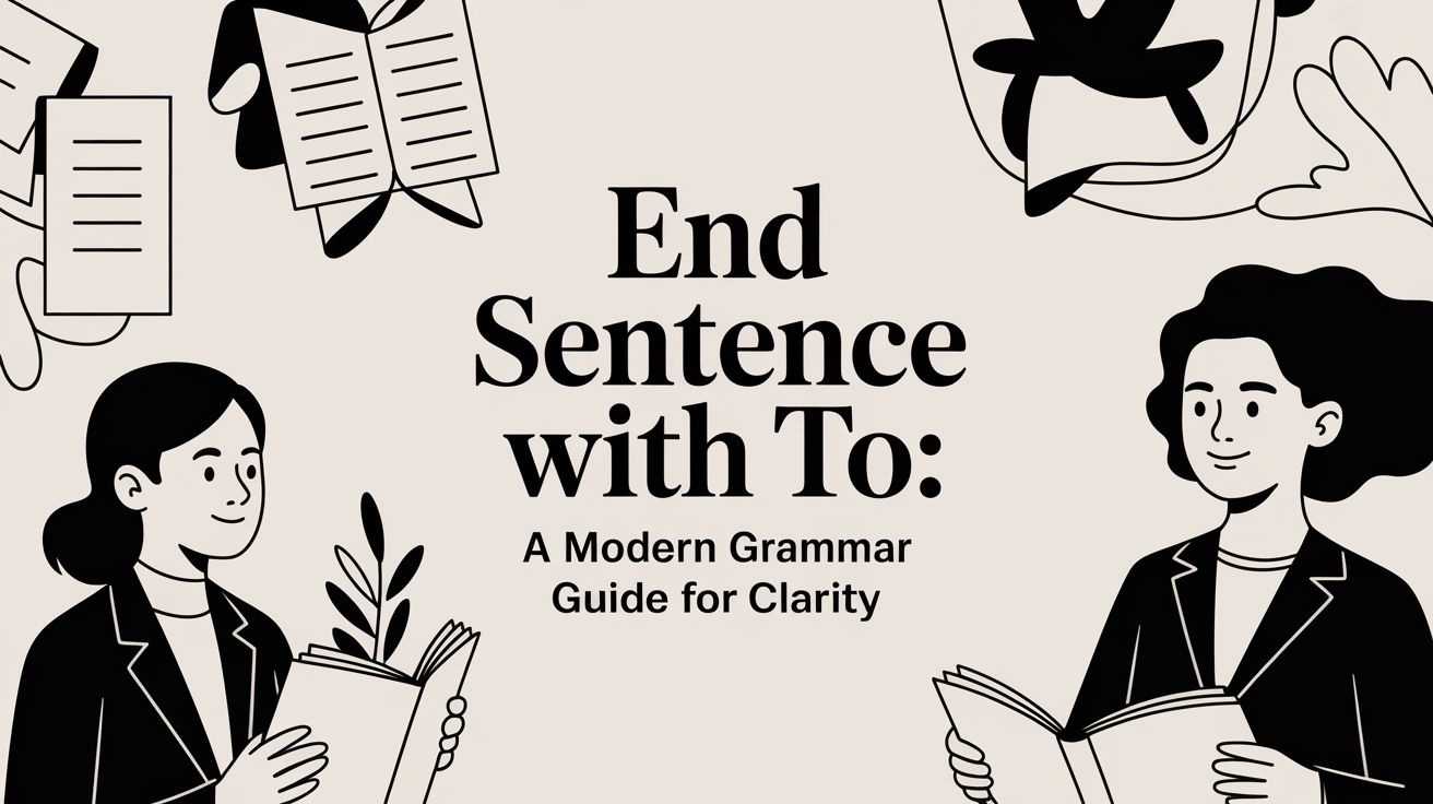 End sentence with to: A Modern Grammar Guide for Clarity